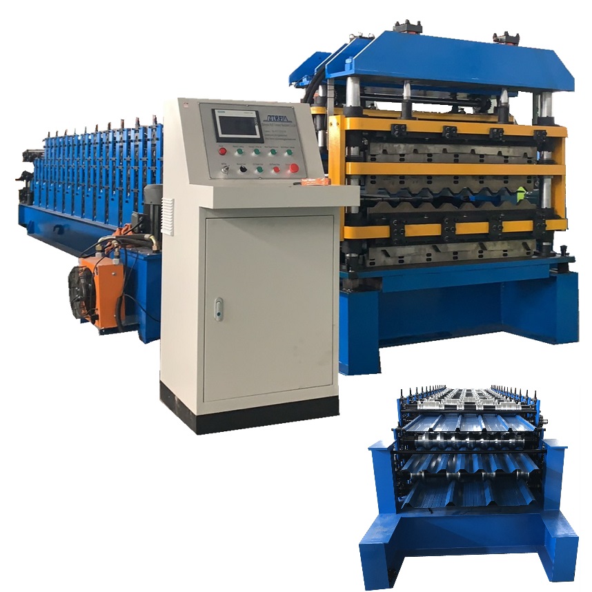 Triple Layer Roofing Sheet Roll Forming Machine - color steel roll ...
