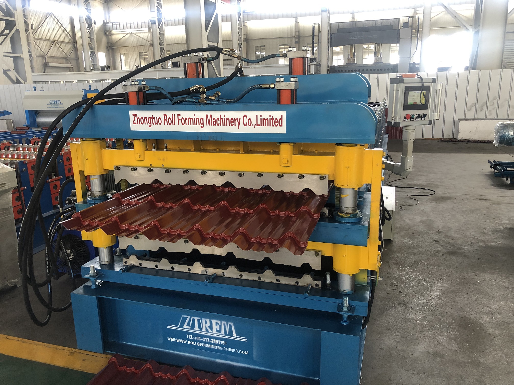 Step tile and IBR sheet Double deck Roll Forming Machine 0.2-0.8mm