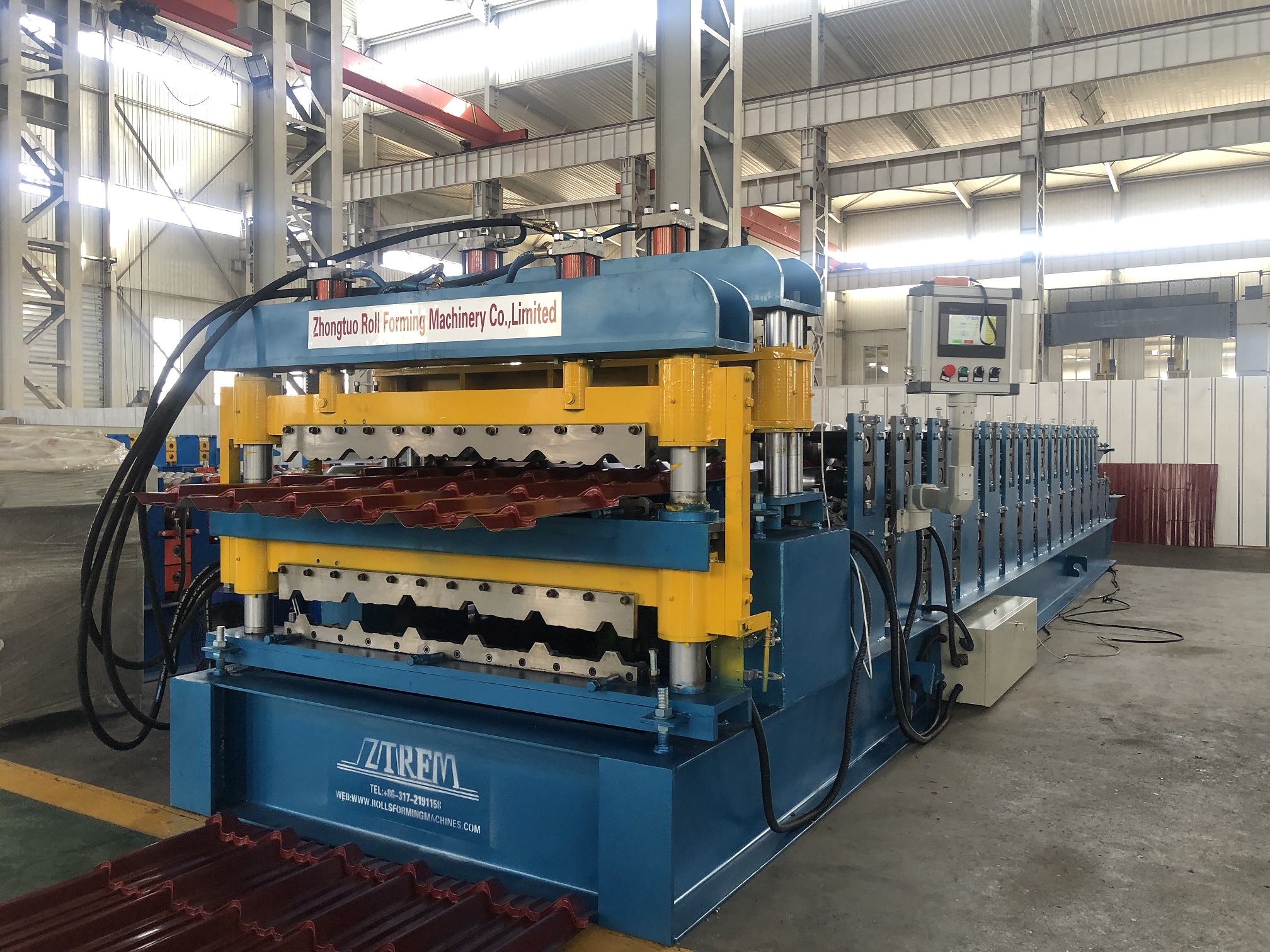 Step tile and IBR sheet Double deck Roll Forming Machine 0.2-0.8mm