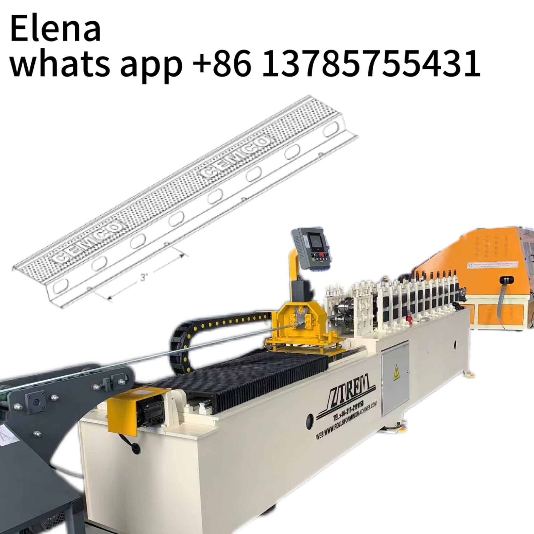 High speed Resilient Furring Channel roll forming machine with Rotary ...